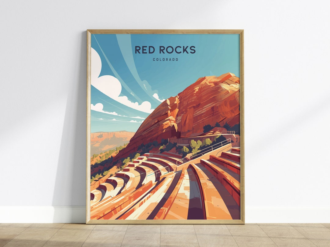 Red Rocks Amphitheatre Colorado Poster, Concert Venue Wall Art, Framed ...