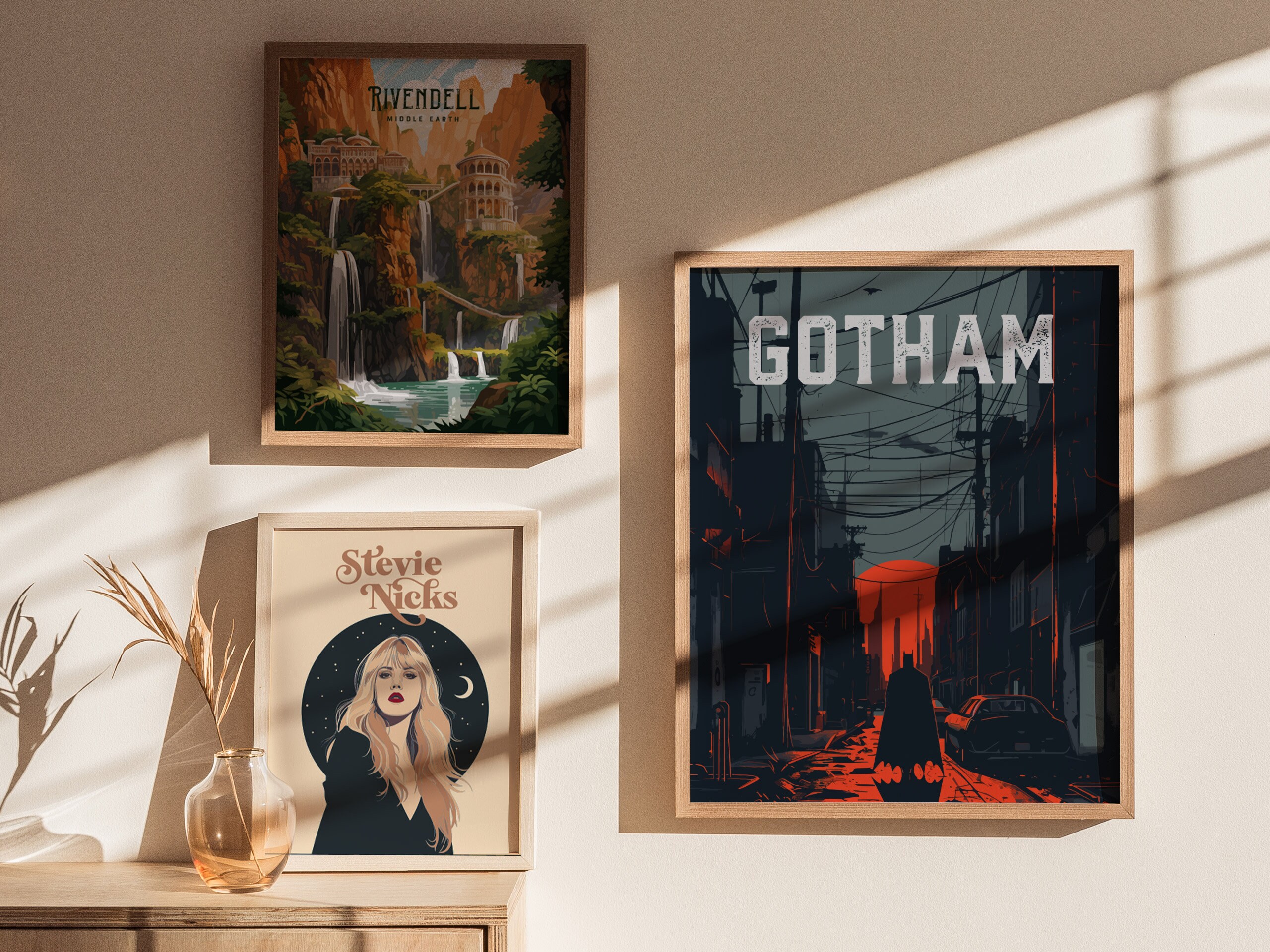 Gotham City Framed Wall Art Batman Fan Film Noir Poster Design DC ...