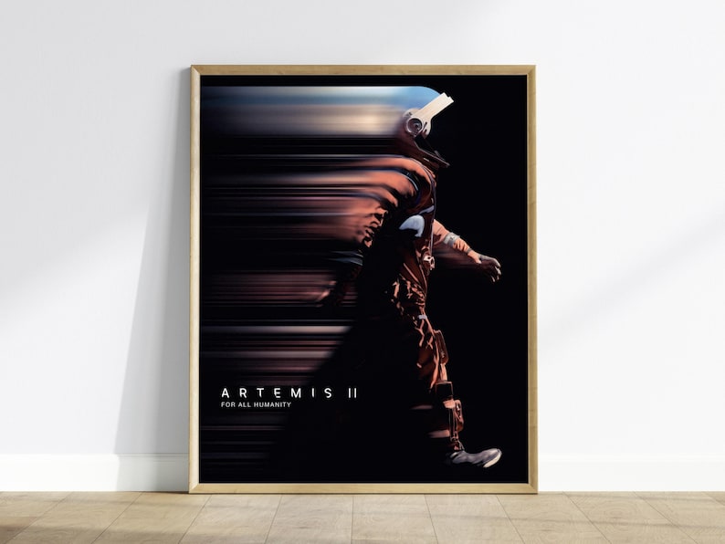 Artemis II Space Mission Poster: NASA Astronaut Art Print, Framed or ...
