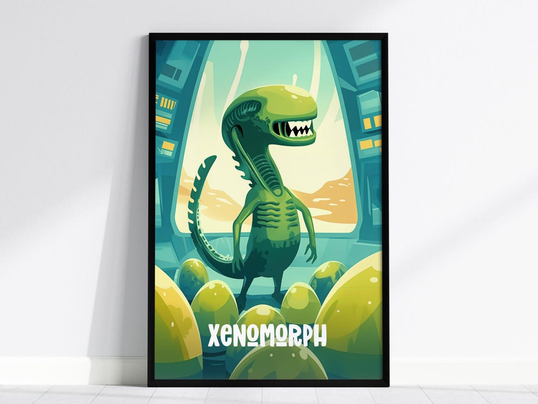 Xenomorph - Cute Cryptids Series Kids Room Framed Poster Art Toddler ...
