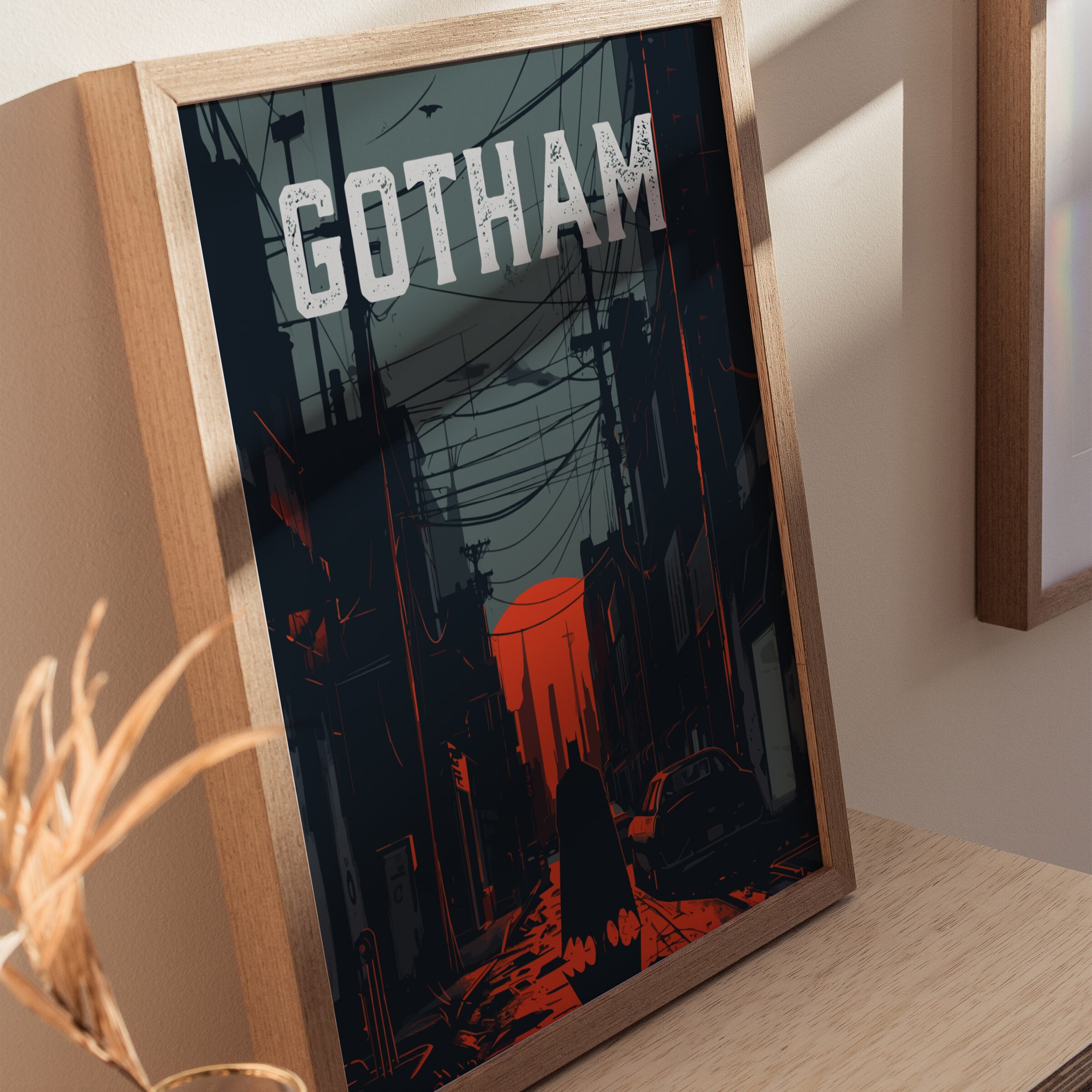 Gotham City Framed Wall Art Batman Fan Film Noir Poster Design DC ...