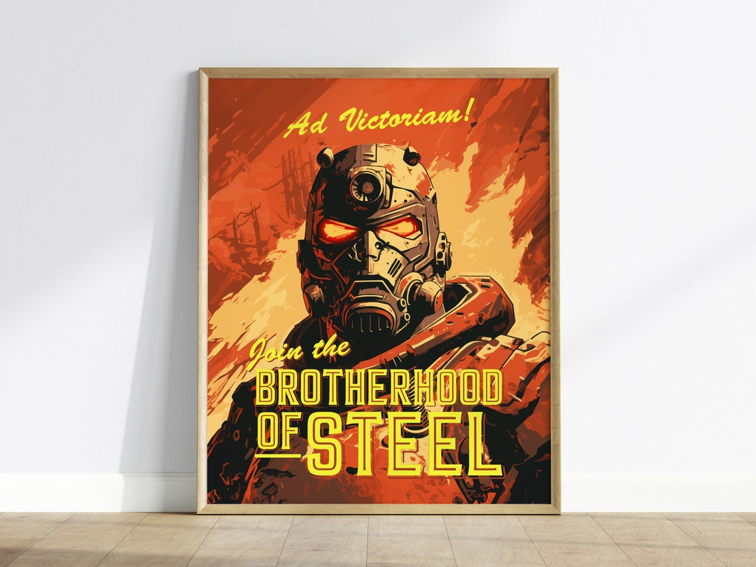 Fallout Game Brotherhood of Steel Framed Wall Art Apocalyptic Gamer Fan ...