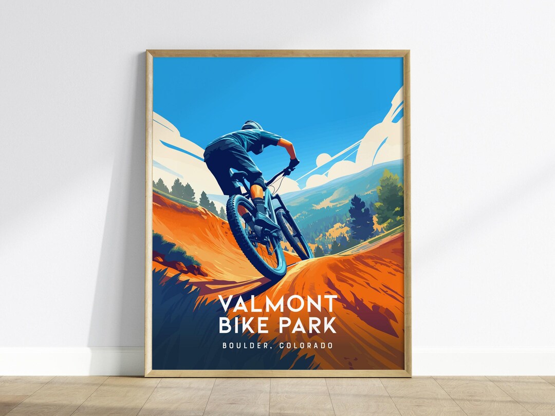 Valmont Bike Park Poster: Colorado Mountain Biking Art Print, Framed or ...