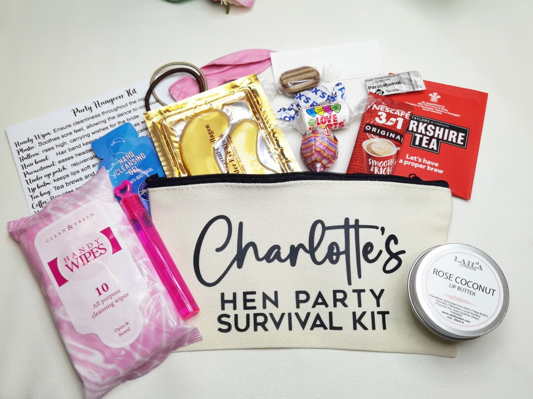 Personalised Hangover Kit | Prefilled Survival Kit | Hen Do | Favour ...
