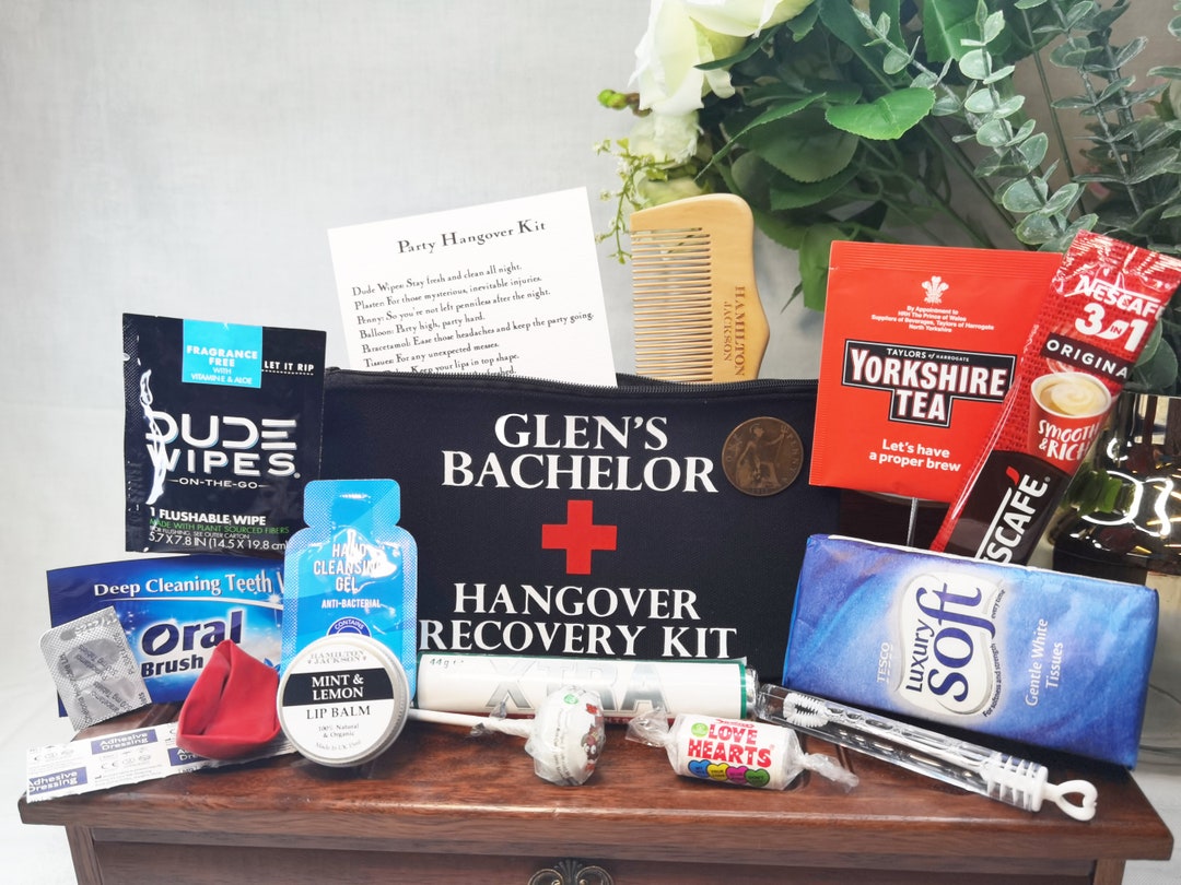 Personalized Hangover Recovery Kit: Bachelor Party Survival Zip Pouch ...