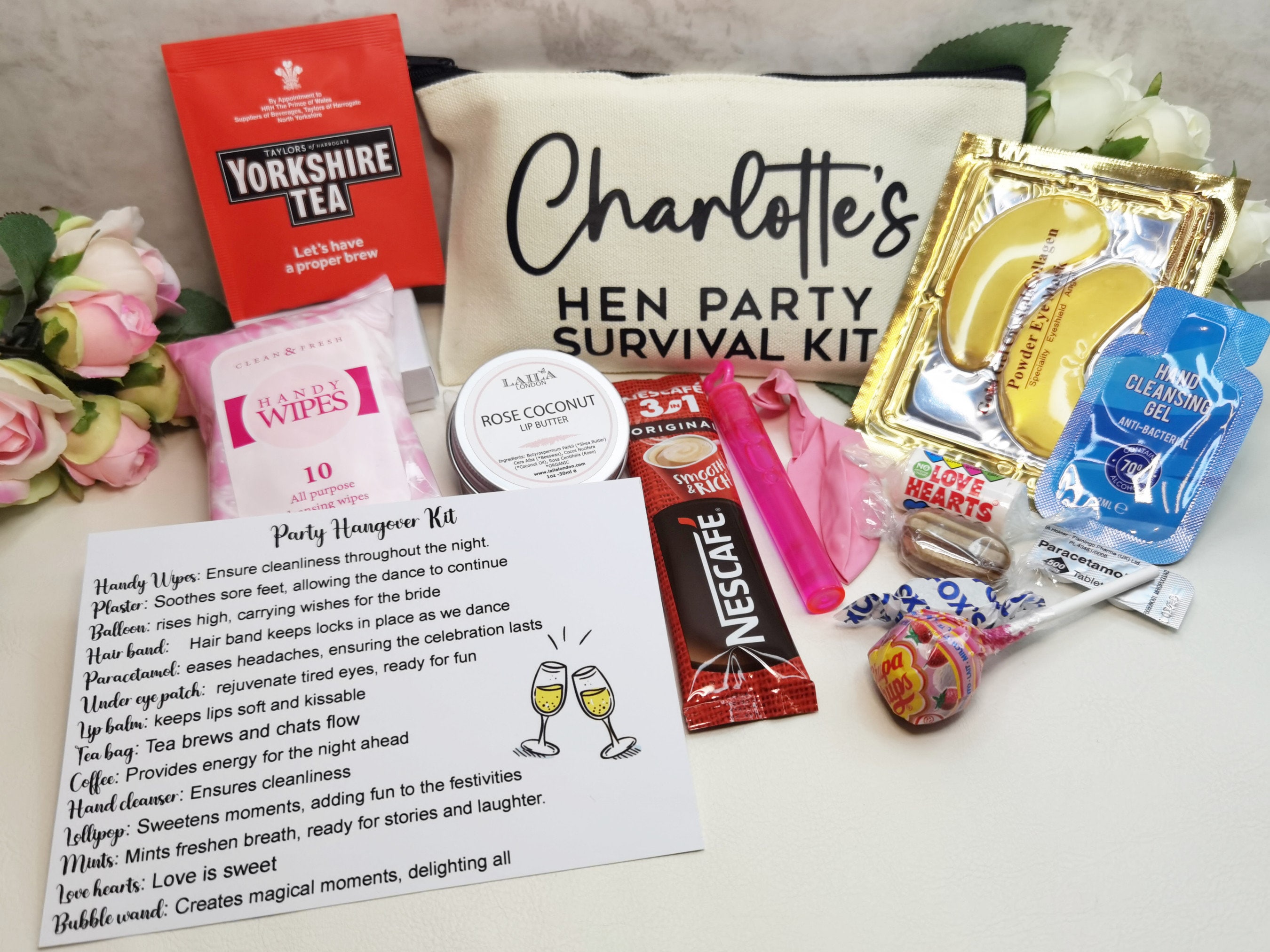 Personalised Hangover Kit Prefilled Survival Kit Hen Do Favour Wedding ...