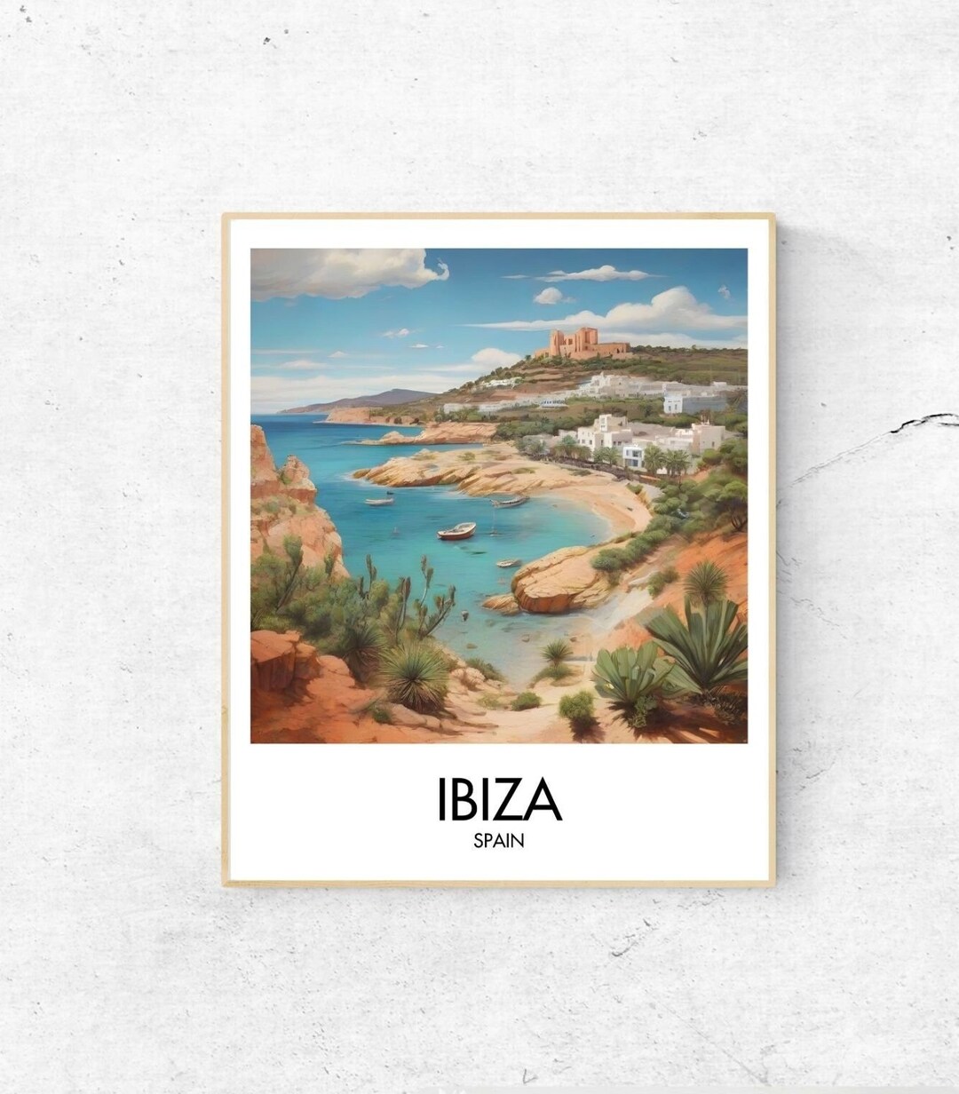 Ibiza Wall Art, Ibiza Spain Poster, Ibiza Travel Art, Spain Painting, Spain Home Decor, Ibiza ...