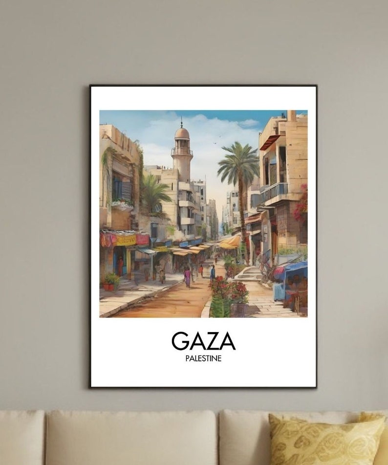 Gaza Wall Art, Art Gaza Palestine Poster, Gaza Travel Art, Palestine ...