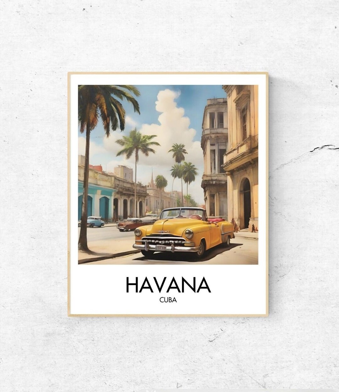 Havana Cuba Wall Art, Travel Wall Art, Havana Painting, Cuba Home Decor ...