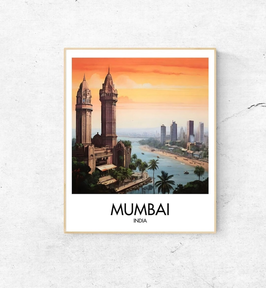 Mumbai Wall Art, Mumbai India Poster, Mumbai Travel Art, India Painting ...