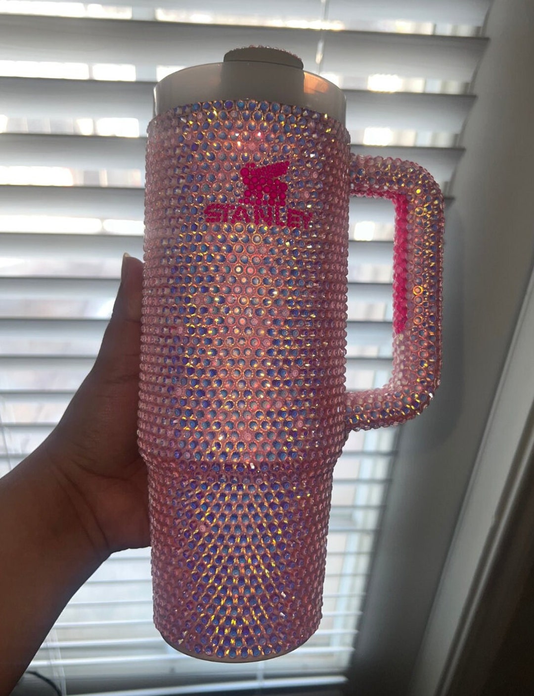 Full Bling Pink Opal Glass Rhinestones 30oz Stanley - Etsy