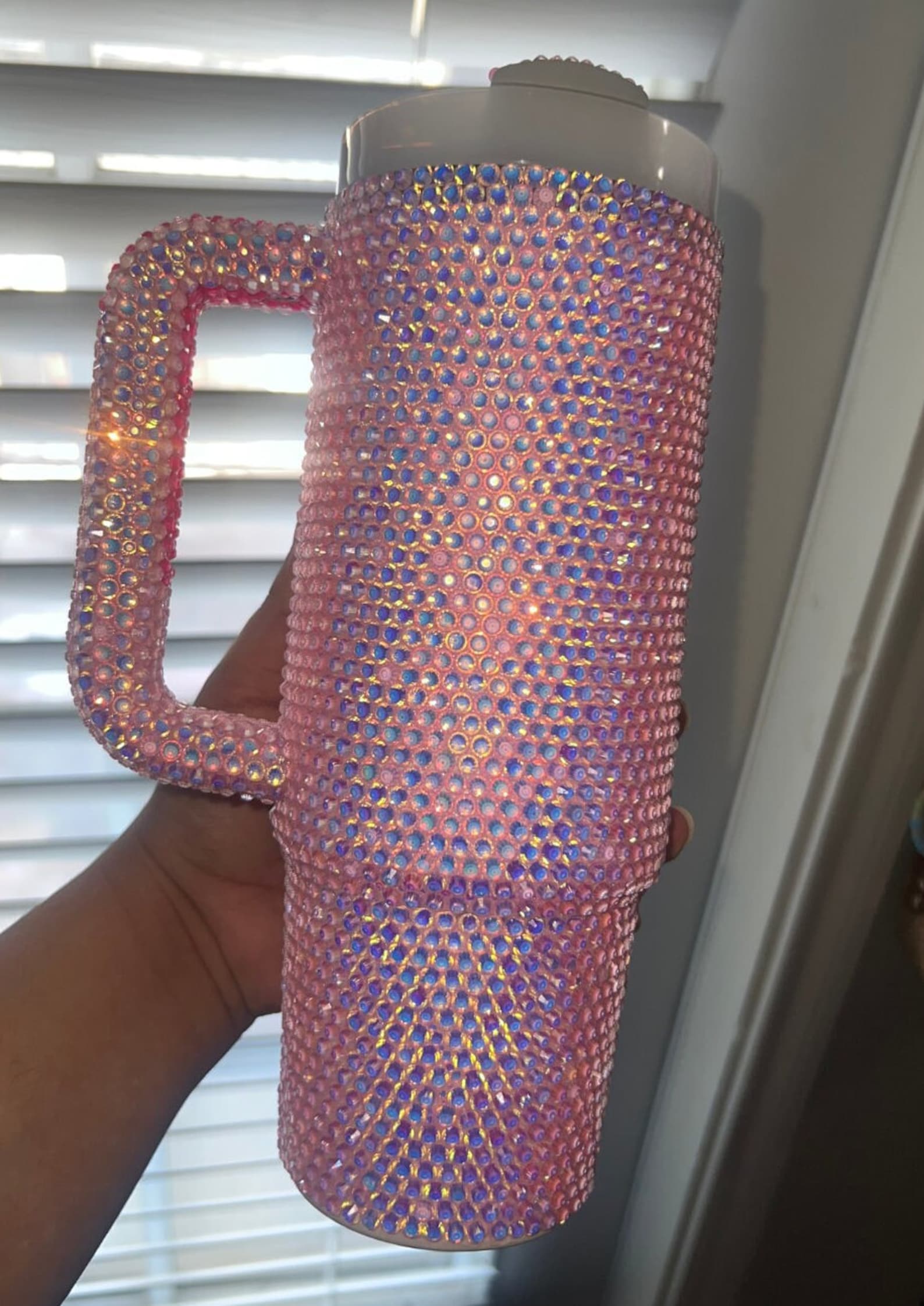 Full Bling Pink Opal Glass Rhinestones 30oz Stanley - Etsy