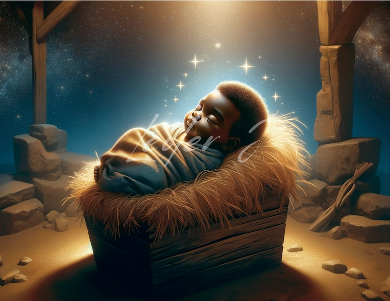 Sweet Baby Jesus African American Christmas Cards Perfect for Framing ...