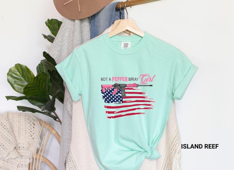 Gun Tee, Not A Pepper Spray Kind of Girl Outfit, Comfort Colors ...