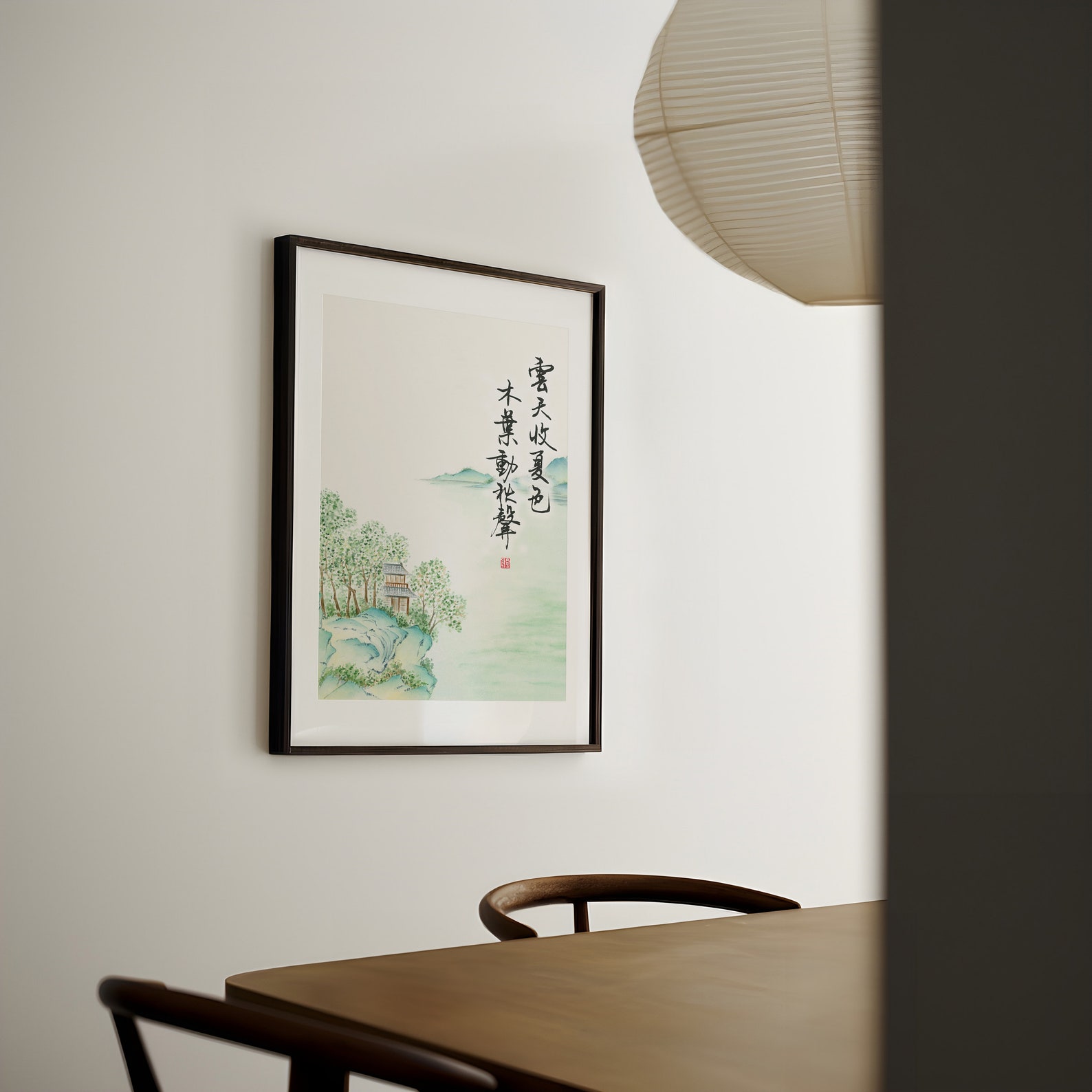 Landscape Watercolor Painting Art Print Chinese Traditional Landscape ...