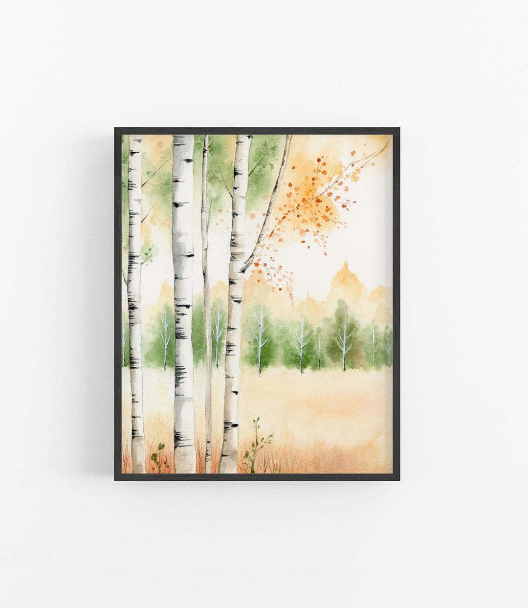Aspen Trees Watercolor Print, Tree Art Print, Autumn Wall Art Decor, Nature Wall Art, Gift Art ...