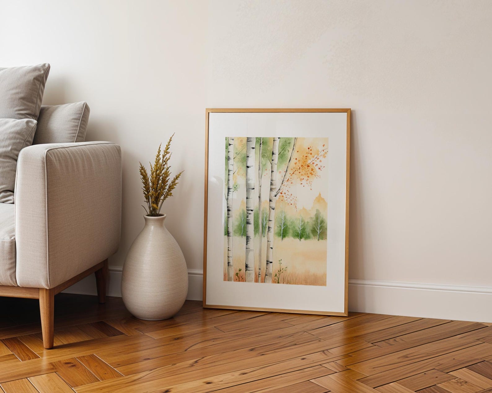 Aspen Trees Watercolor Print, Tree Art Print, Autumn Wall Art Decor ...