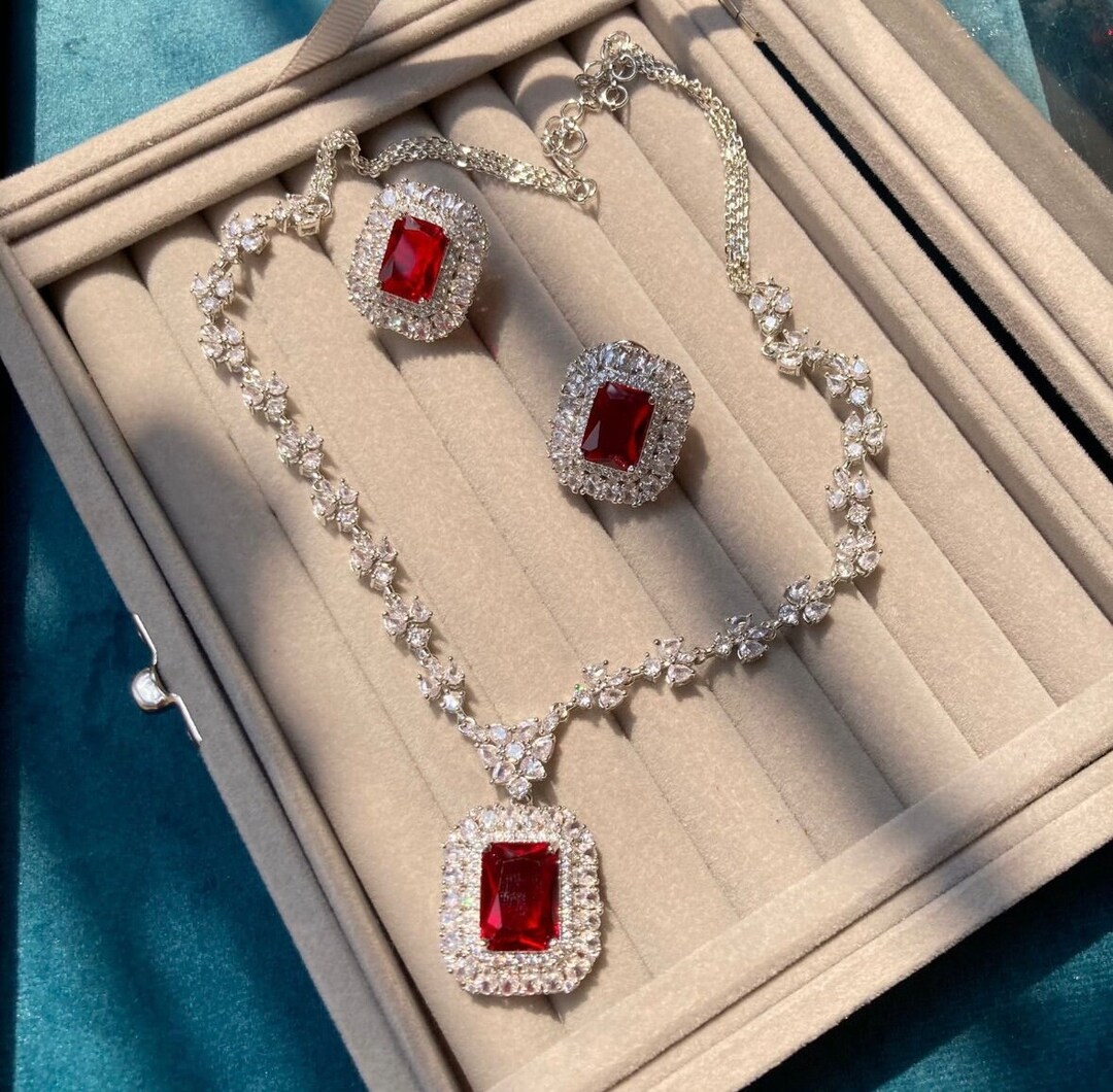 Ruby Diamond Set - Etsy