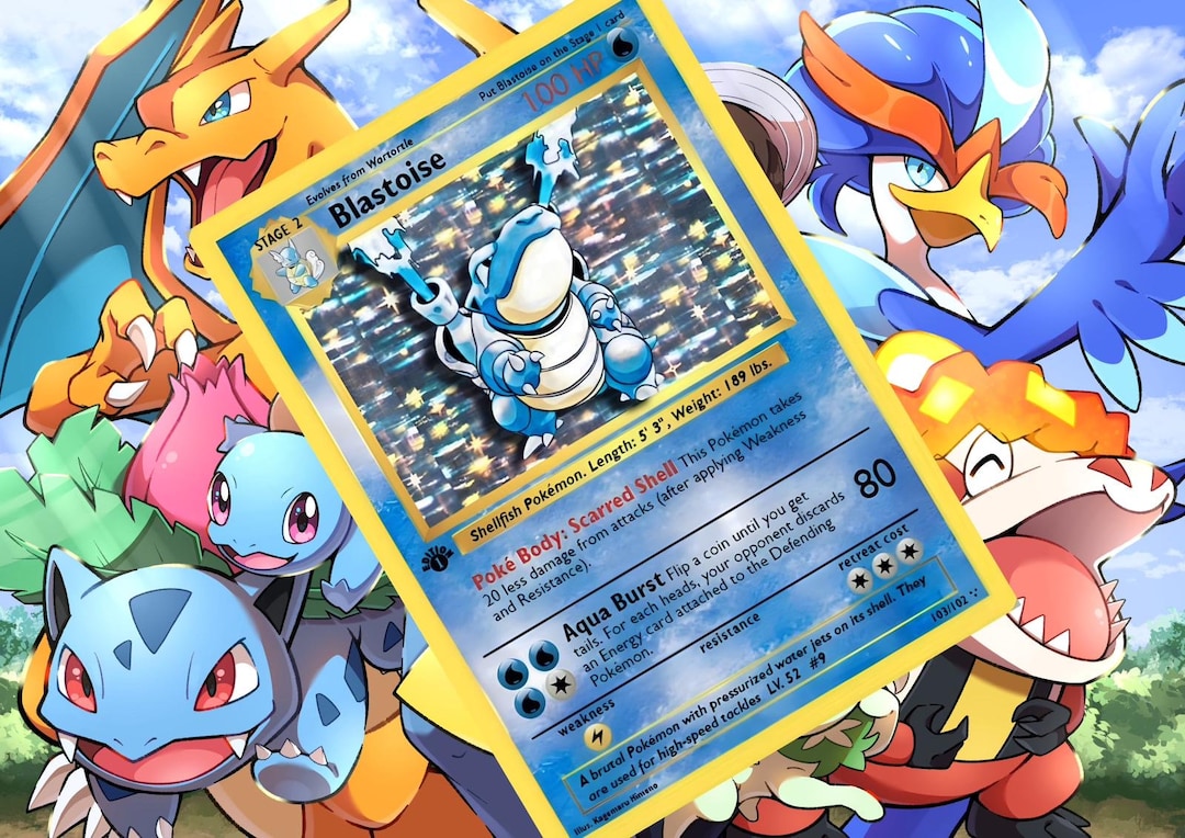 Blastoise V Gx Vstar Ex Pokemon Custom Card Holographic - Etsy