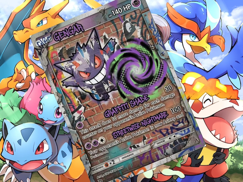 Gengar V Ex Gx Vsstar Pokemon Custom Card Holographic - Etsy Canada