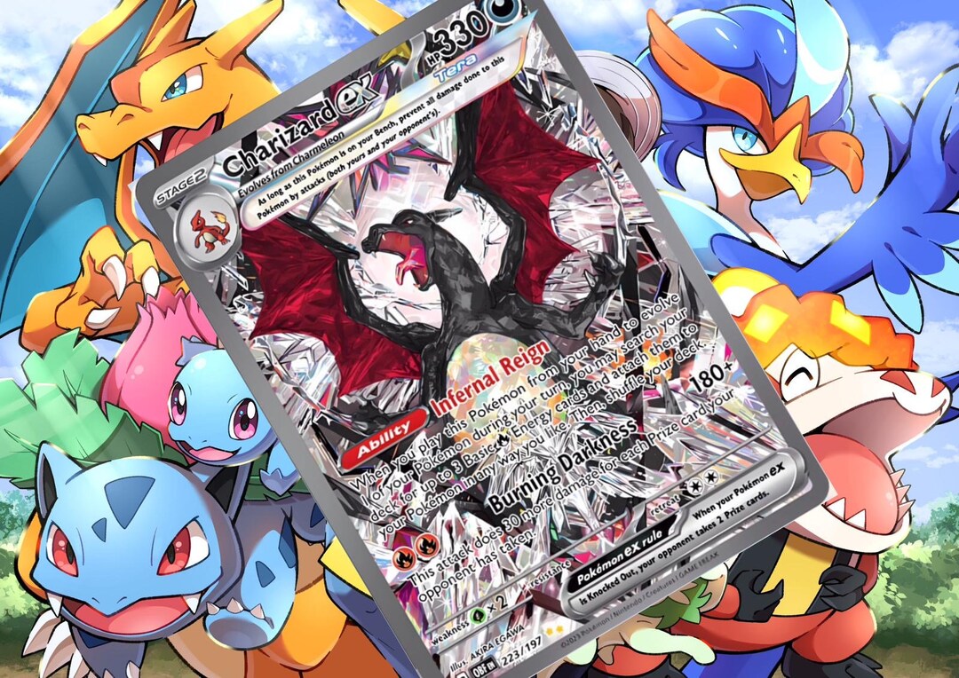 Charizard Ex Full Art 151 Gx V Vsstar Pokemon Custom Card Holographic - Etsy