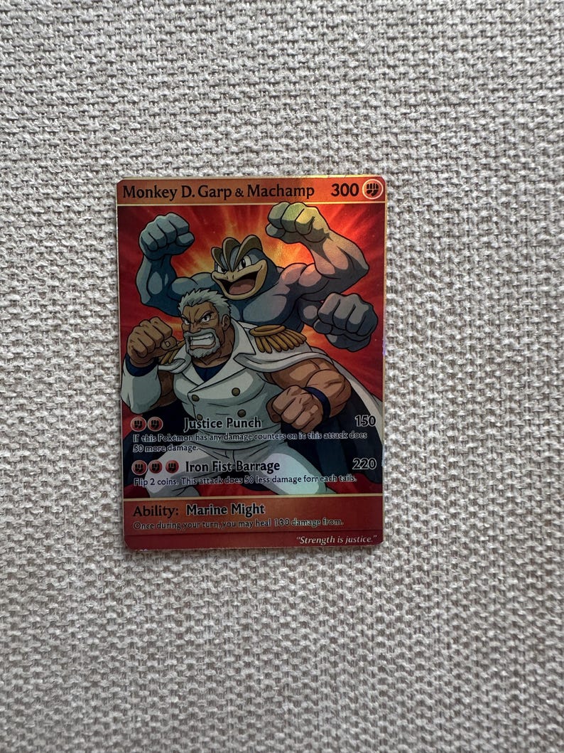 Garp & Machamp One Piece X Pokemon Custom Card Holographic - Etsy