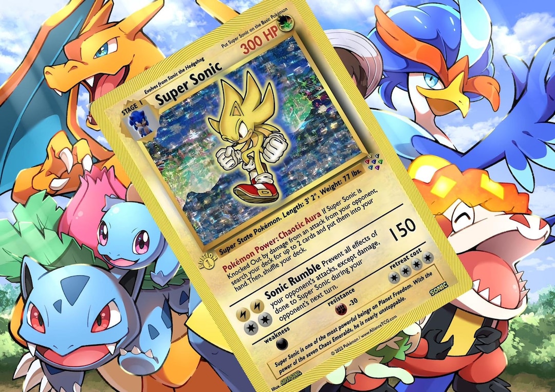 Super Sonic Pokemon Custom Card Holographic - Etsy