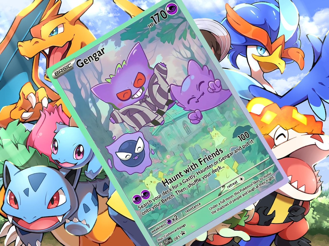 Gengar V Gx Vstar Ex Pokemon Custom Card Holographic - Etsy