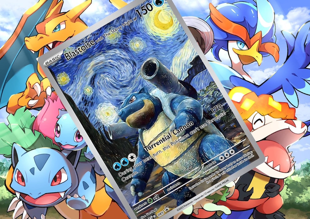 Blastoise With the Starry Night Gx V Vstar Pokemon Custom Card ...