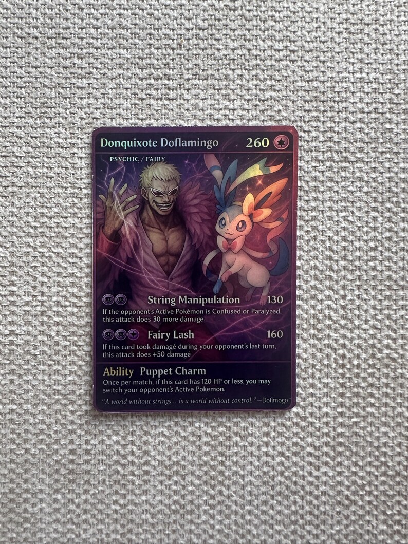 Doflamingo & Sylveon One Piece X Pokemon Custom Card Holographic - Etsy