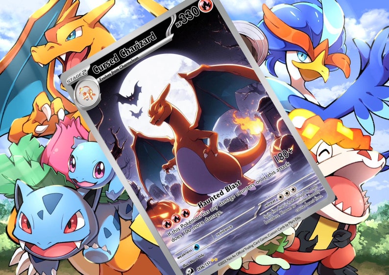Cursed Charizard V Ex Gx Vstar Pokemon Custom Card Holographic - Etsy