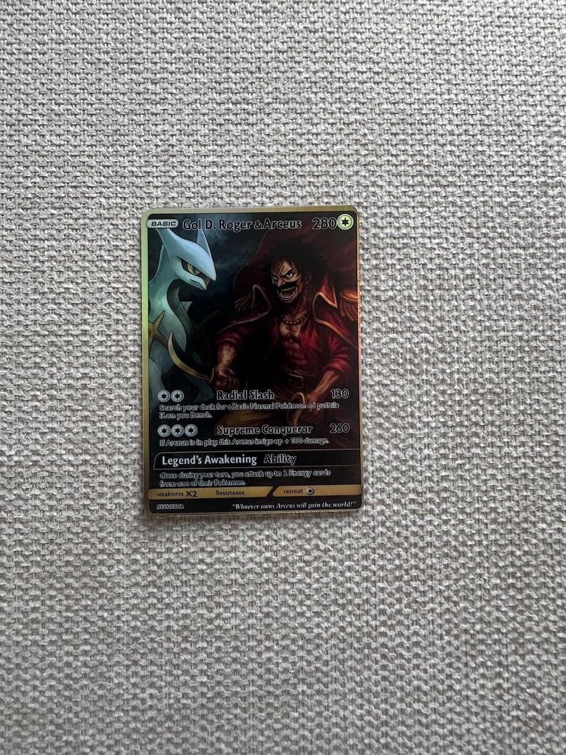 Gol D. Roger & Arceus One Piece X Pokemon Custom Card Holographic - Etsy