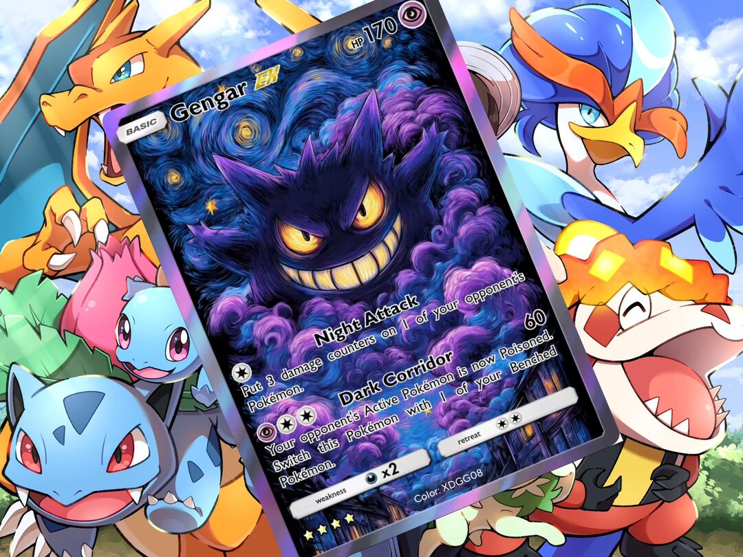Gengar Ex V Gx Vstar Pokemon Custom Card Holographic - Etsy