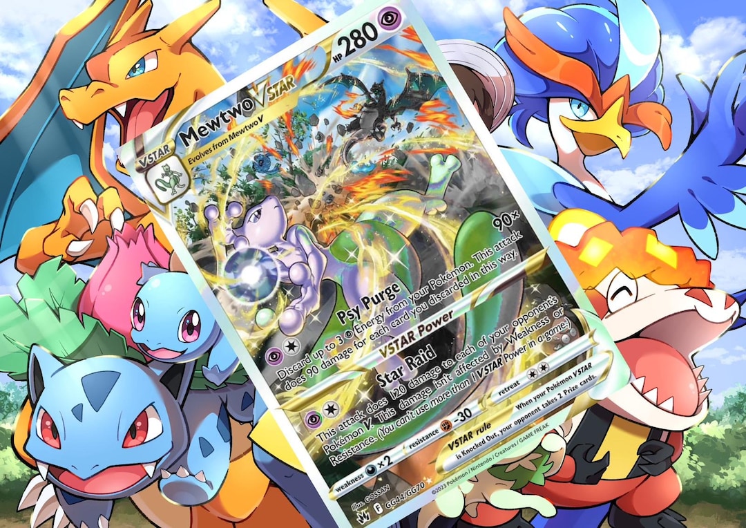 Mewtwo Vmax Ex Gx Vstar Pokemon Custom Card Holographic - Etsy