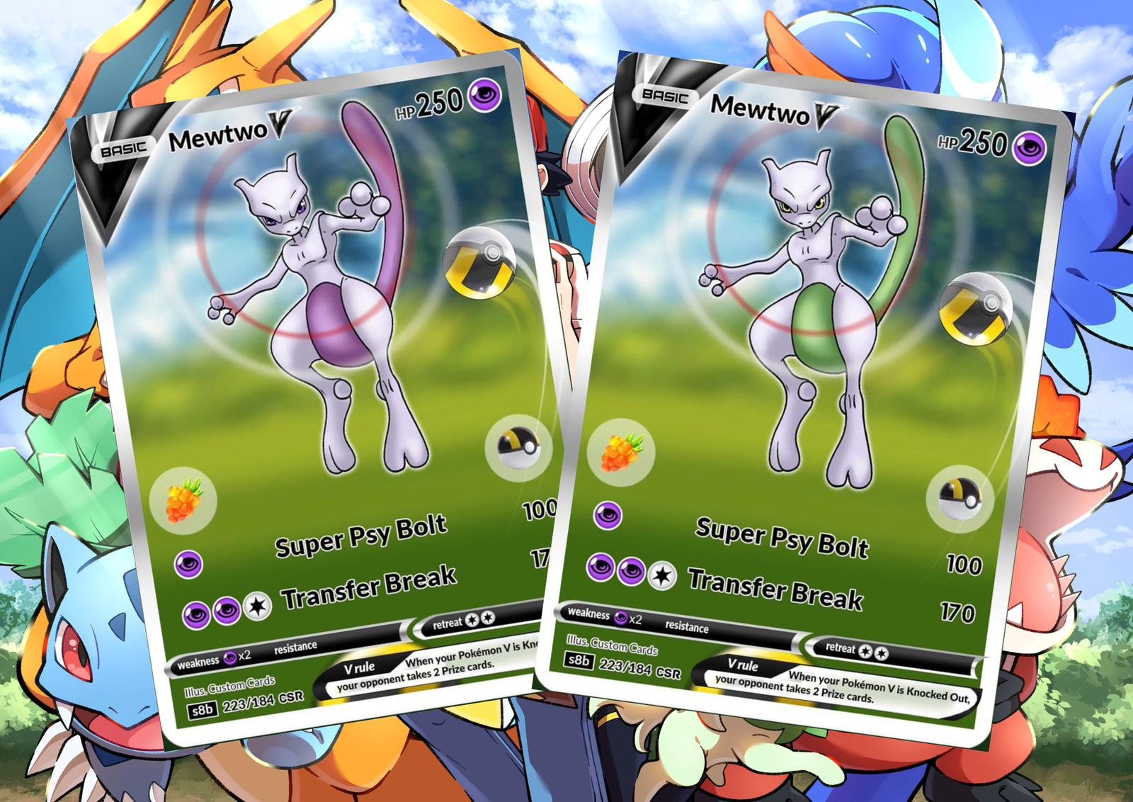Mewtwo V Gx Vsstar Pokemon Custom Card Holographic - Etsy