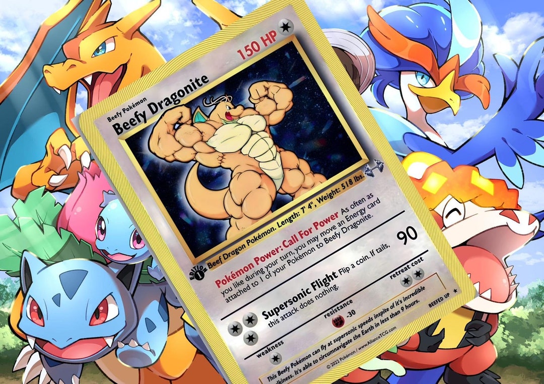 Beefy Dragonite Vmax Pokemon Custom Card Holographic - Etsy