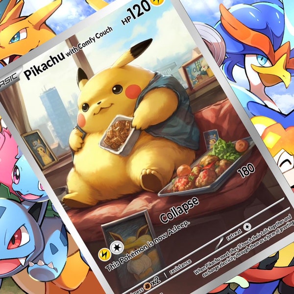 Fat Pikachu Cards - Etsy