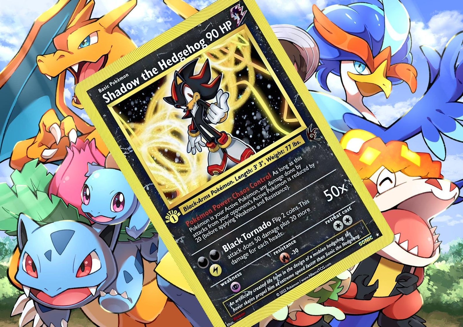Shadow the Hedgehog Pokemon Custom Card Holographic - Etsy