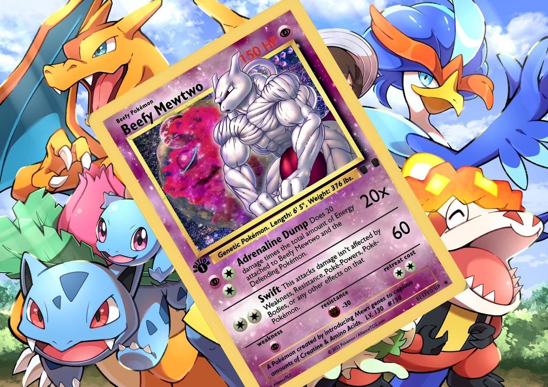 Beefy Mewtwo V Gx Vmax Vstar Pokemon Custom Card Holographic - Etsy New ...