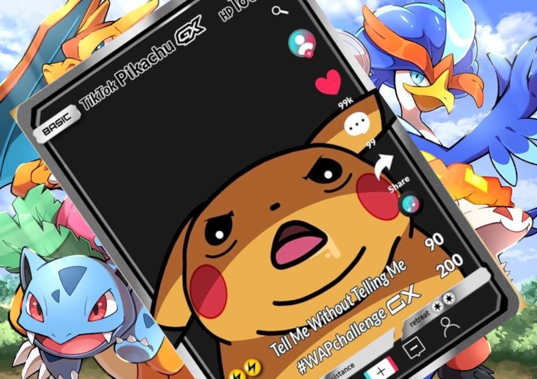 Tik Tok Pikachu Gx V Vsstar Pokemon Custom Card Holographic - Etsy