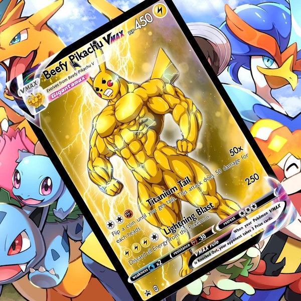 Fake Pikachu Card - Etsy