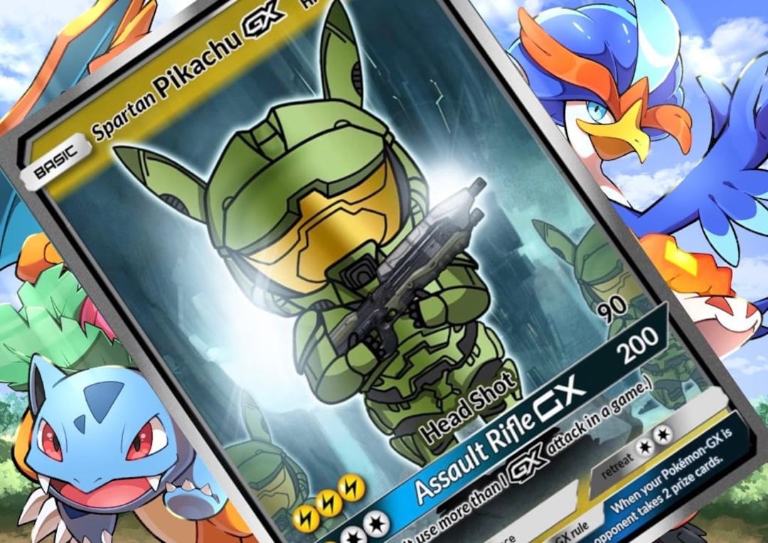 Spartan Pikachu Gx V Vsstar Pokemon Custom Card Holographic - Etsy