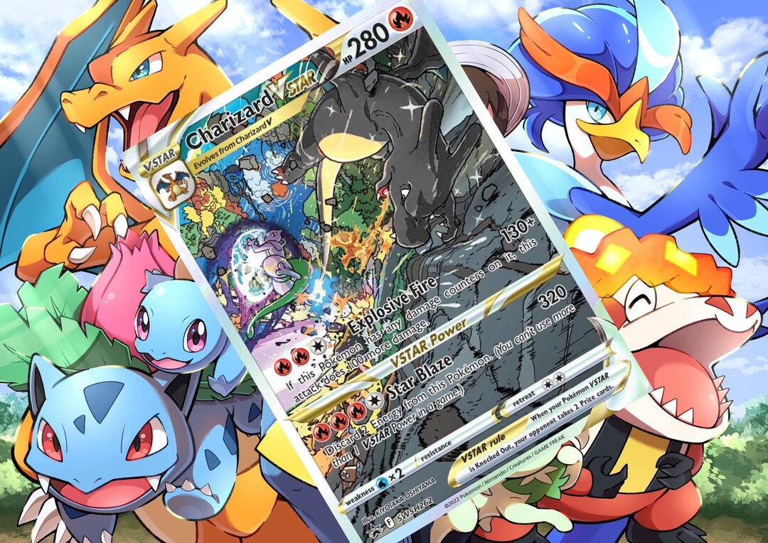 Charizard Vmax Ex Gx Vstar Pokemon Custom Card Holographic - Etsy
