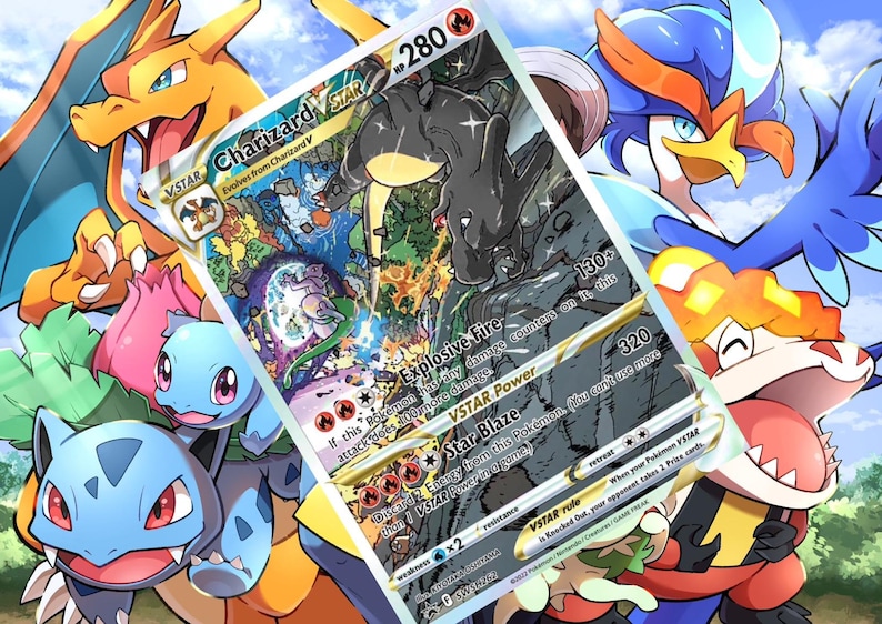 Charizard Vmax ex gx vstar pokemon tarjeta personalizada holográfica ...