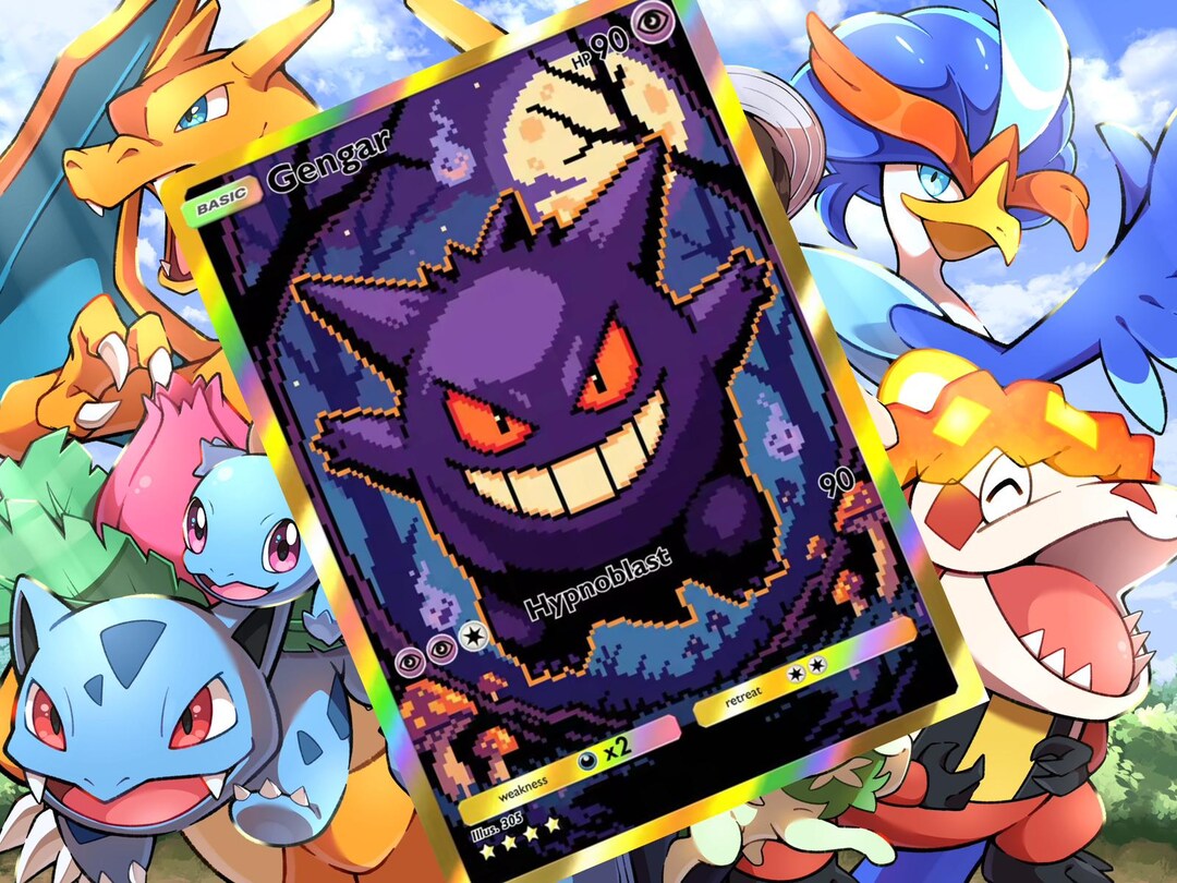 Gengar Ex V Gx Vstar Pokemon Custom Card Holographic - Etsy