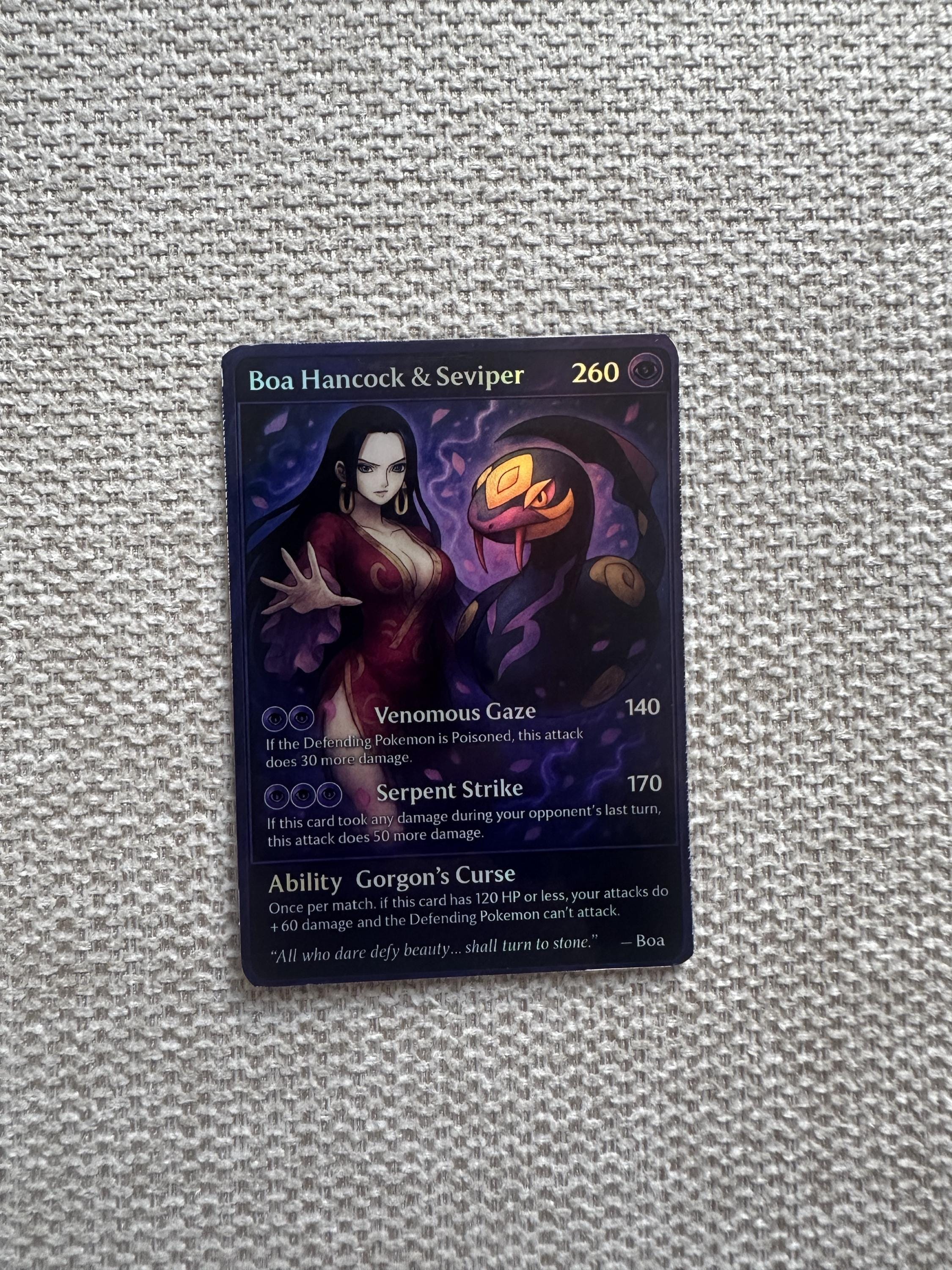 Boa Hancock & Seviper One Piece X Pokemon Custom Card Holographic - Etsy