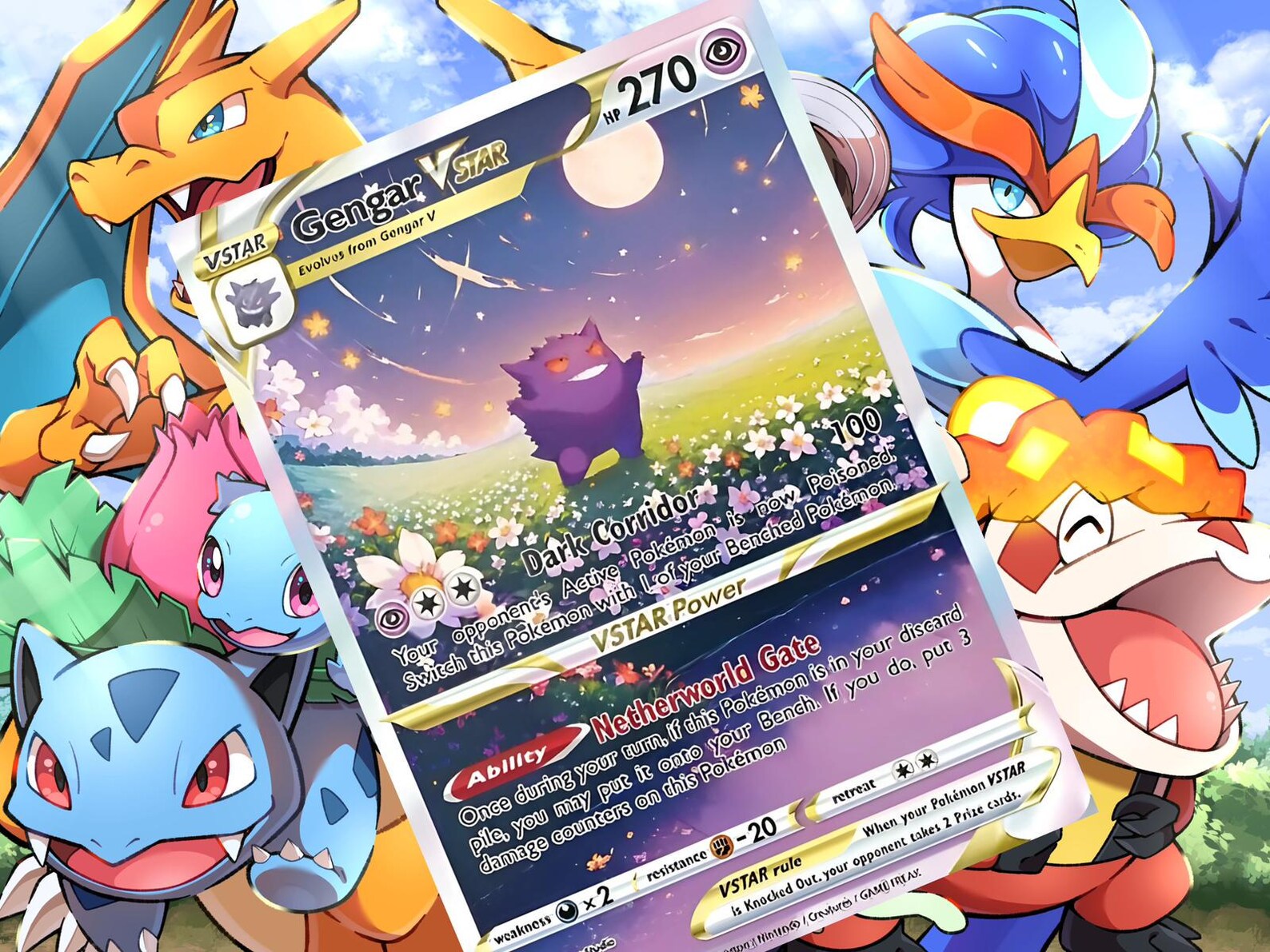 Gengar Vstar Ex V Gx Pokemon Custom Card Holographic - Etsy