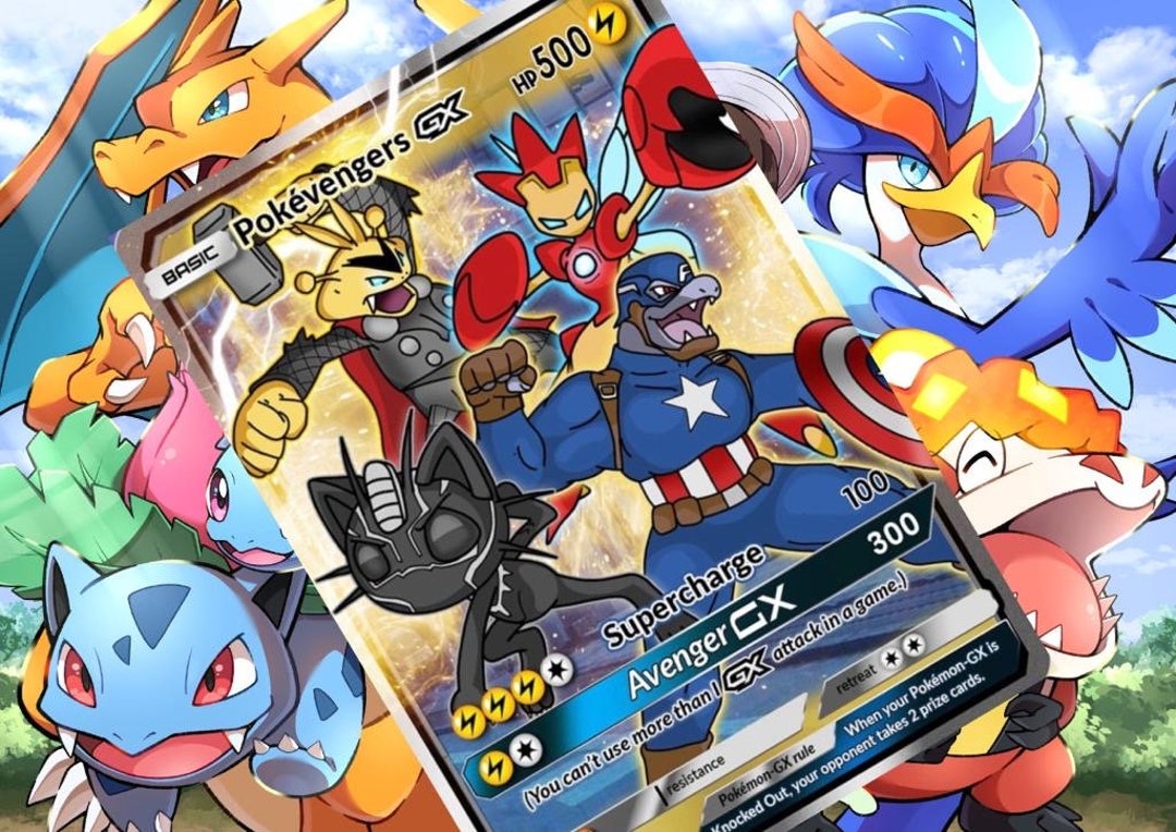 Pokevengers Gx V Vsstar Pokemon Custom Card Holographic - Etsy