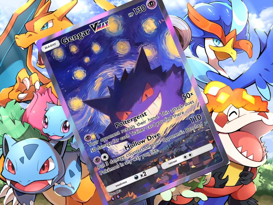 Gengar Vmax Ex V Gx Vstar Pokemon Custom Card Holographic - Etsy