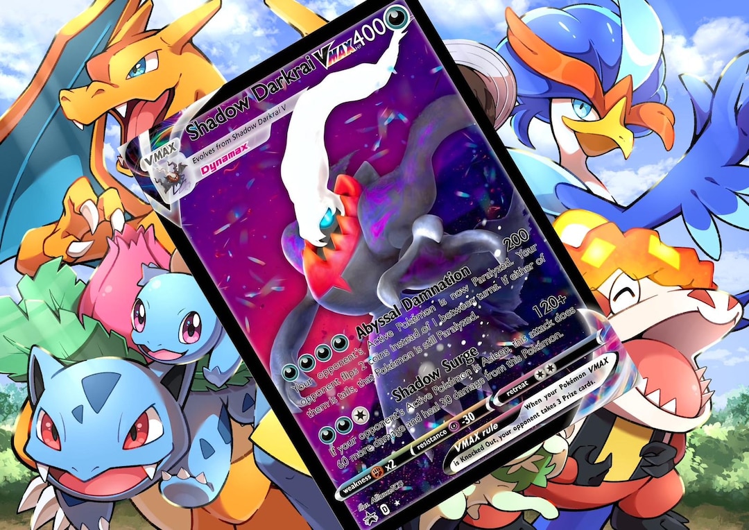 Shadow Darkrai Vmax Gx Vstar Ex Pokemon Custom Card Holographic - Etsy